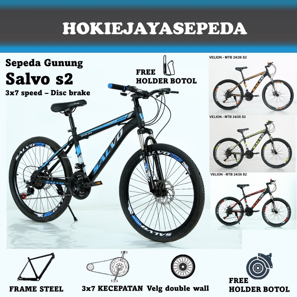 Jual SEPEDA GUNUNG MTB 24" - 26" - 27,5 " VELION - SALVO MTB operan 3 x ...