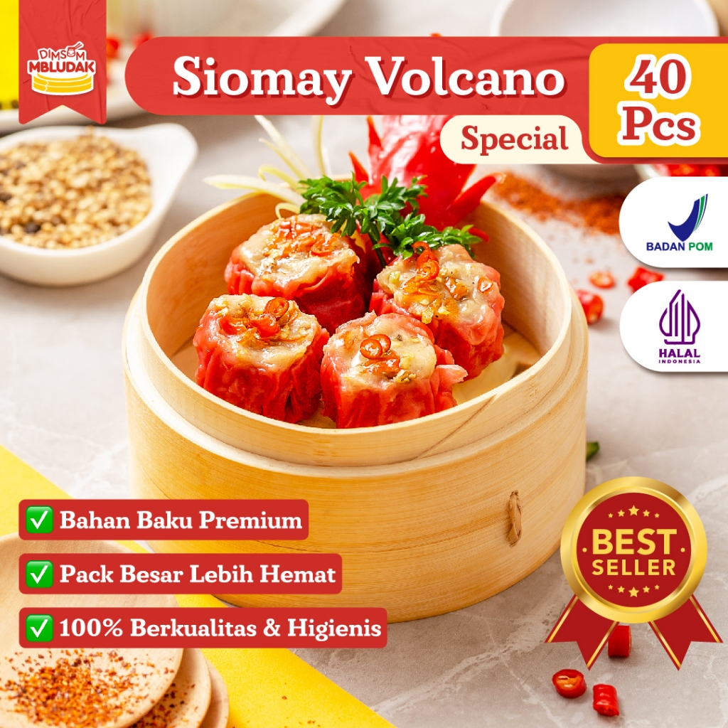 Jual Dimsum Mbludak Siomay Volcano Frozen Dimsum Halal 40 Pcs | Shopee ...