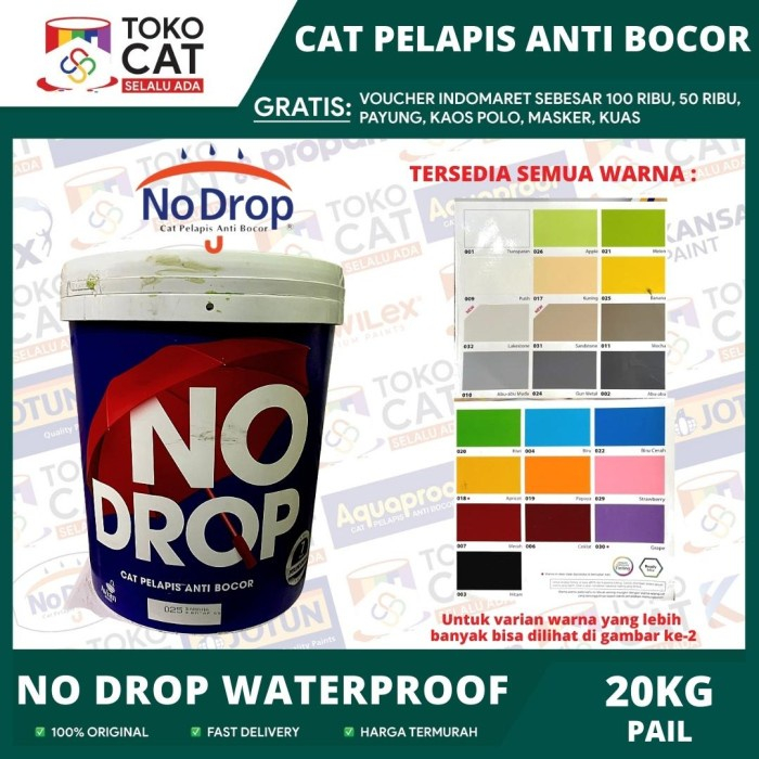 Jual NO DROP PAIL 20 KG WARNA CAT PELAPIS ANTI BOCOR NODROP //CAT PELAPIS ANTI BOCOR //CAT ...