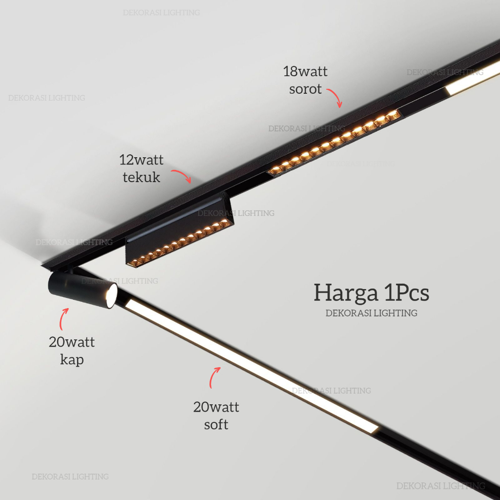 Jual Lampu plafon rell inbow outbow LED spotlight magnetic tracklight ...