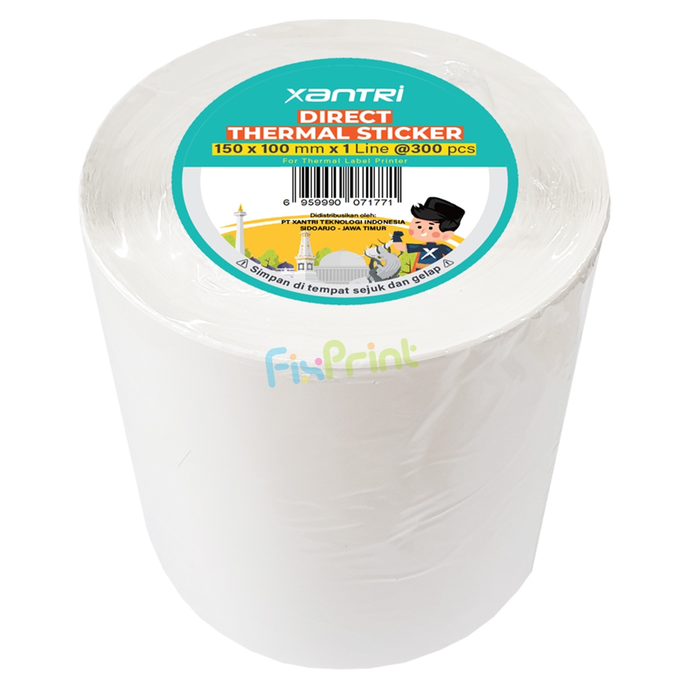 Jual Kertas Resi Label Thermall Barcode 78x100 100x100 100x150 Thermal ...