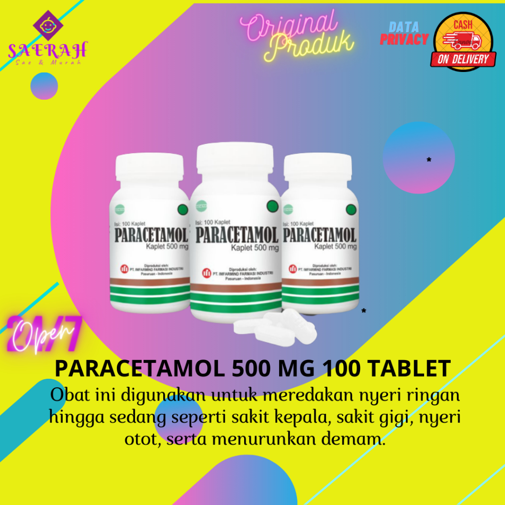 Jual Alesha Paracetamol 500 mg IFI 100 Kaplet | Obat Demam | Obat ...