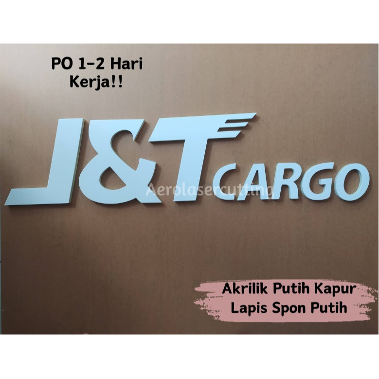Jual LOGO JNT CARGO PUTIH UK. 27 cm AKRILIK MURAH/AKRILIK JNT/LABEL ...