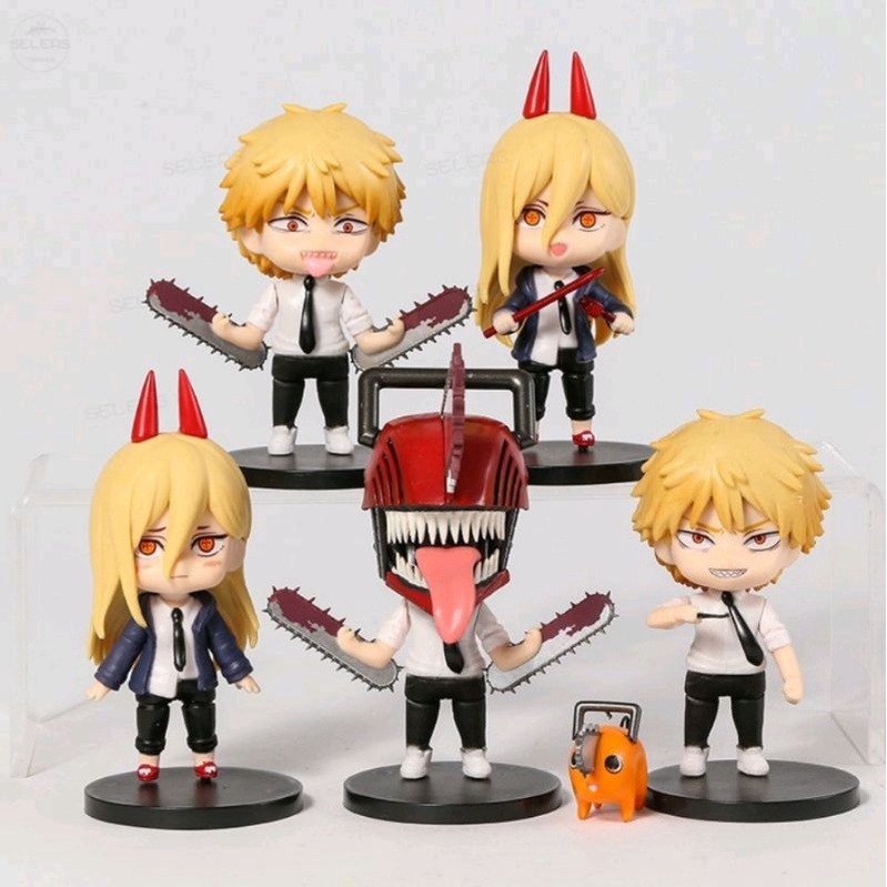 Jual Action Figure Chainsaw Man Denji,Power,Pochita Cute Mini Figure ...