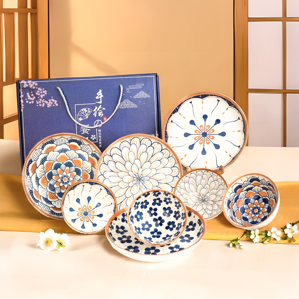 Jual [SNI] HOMESTUFF Set mangkok dan piring / Souvenir / Keramik motif ...