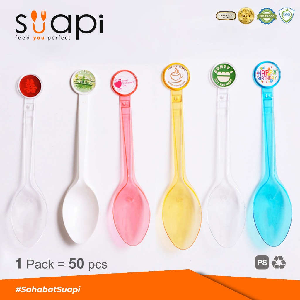Jual [Custom] SUAPI PS Sendok Logo Plastik / Sendok Makan / Sendok ...