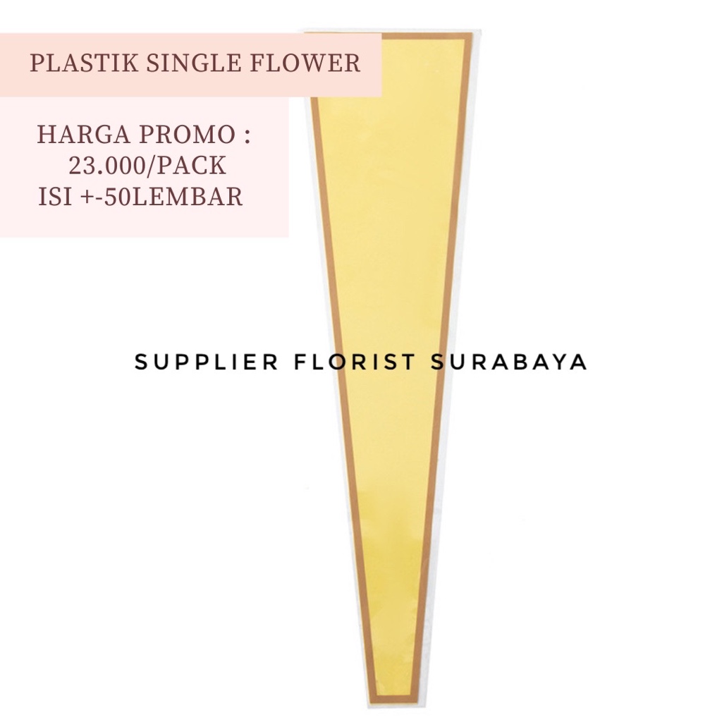 Jual [ISI 50 LEMBAR] PLASTIK SINGLE FLOWER SINGLE STALK ROSE BUNGKUS ...