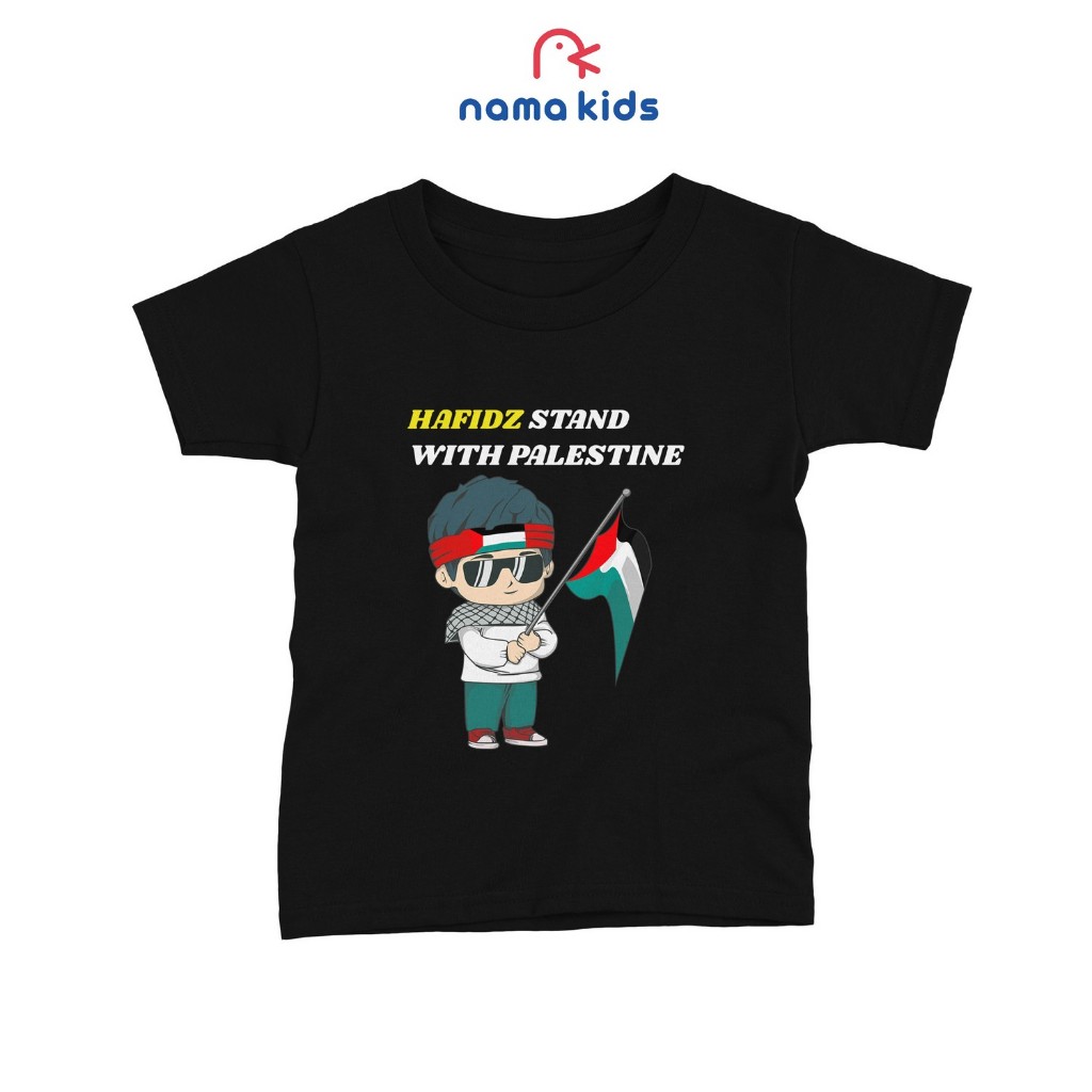 Jual Kaos Anak Palestina Sablon STAND WITH PALESTINE Custom NAMA ANAK ...