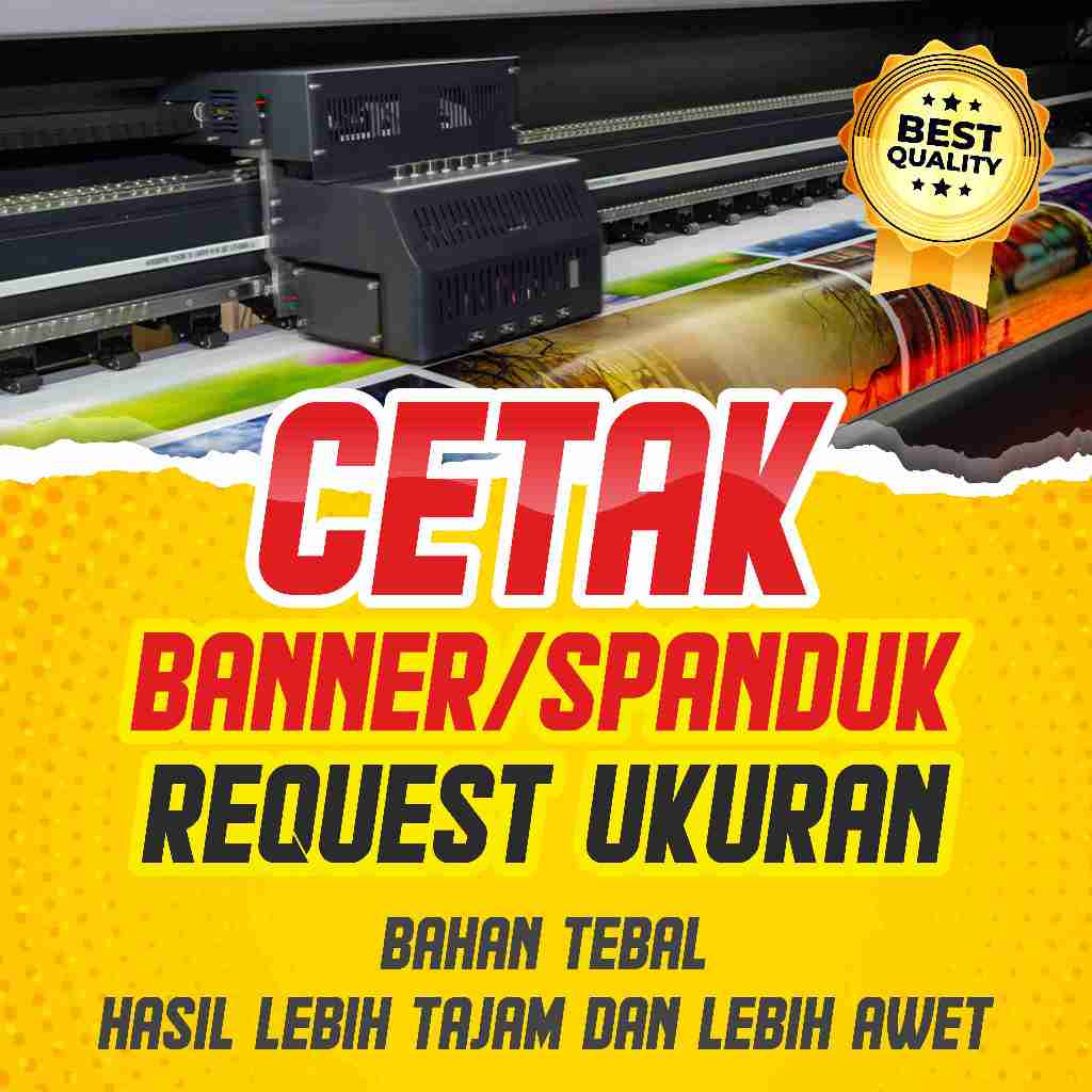 Jual Cetak Banner Baner Spanduk MMT Request Ukuran Bahan Glossy Mengkilap Tebal | Shopee Indonesia
