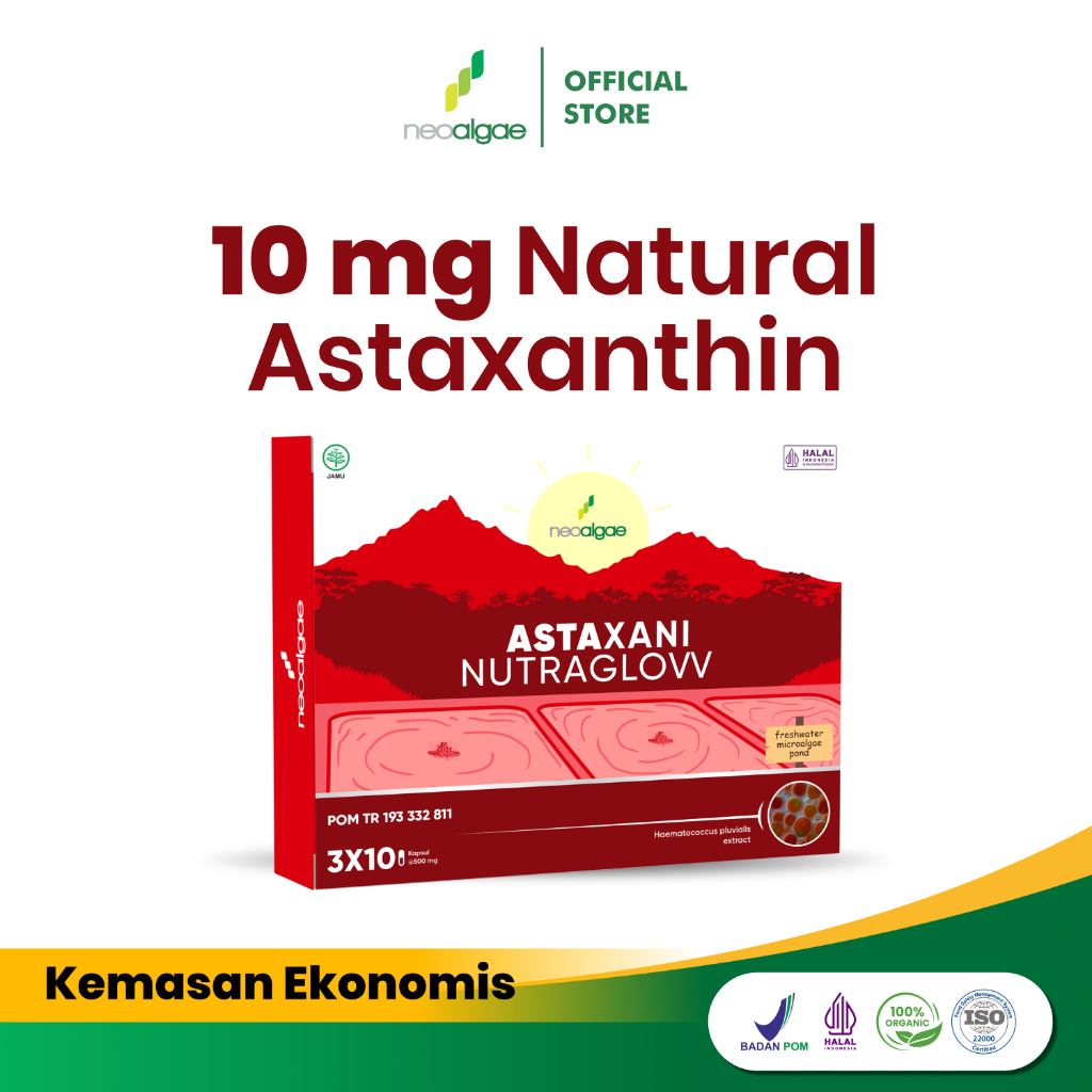 Jual Astaxani Nutraglovv - Natural astaxanthin 10mg Organik Original Suplemen kecantikan dan ...