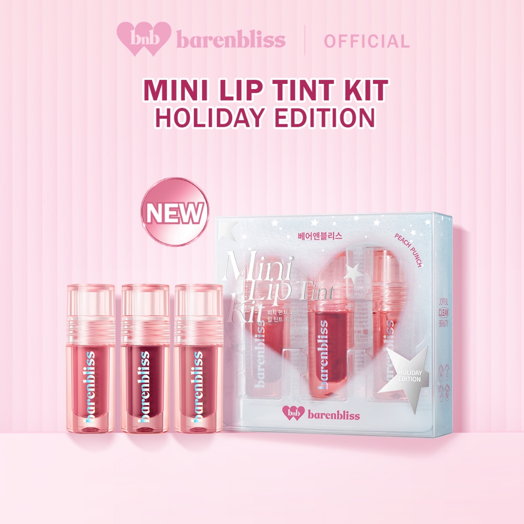 Jual [HOLIDAY EDITION] BNB Barenbliss Peach Punch Mini Lip Tint Kit ...