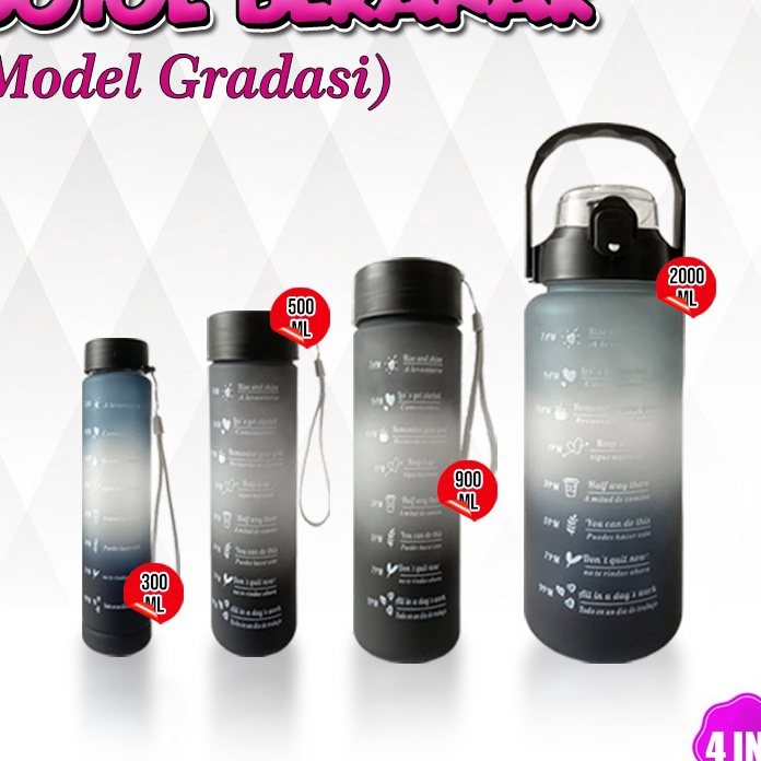 Jual modelTipe KOF838 (SS) Botol Viral 4in1 Beranak 4 Gradasi 3 Warna 2000mL+900ml+500ml+300ml ...