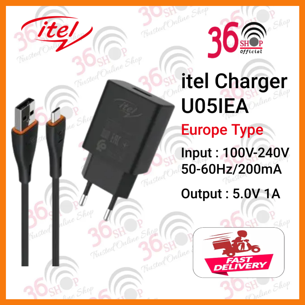 Jual ITEL Adaptor Charger - EU USB U050IEA 1A 100V-240V | Shopee Indonesia
