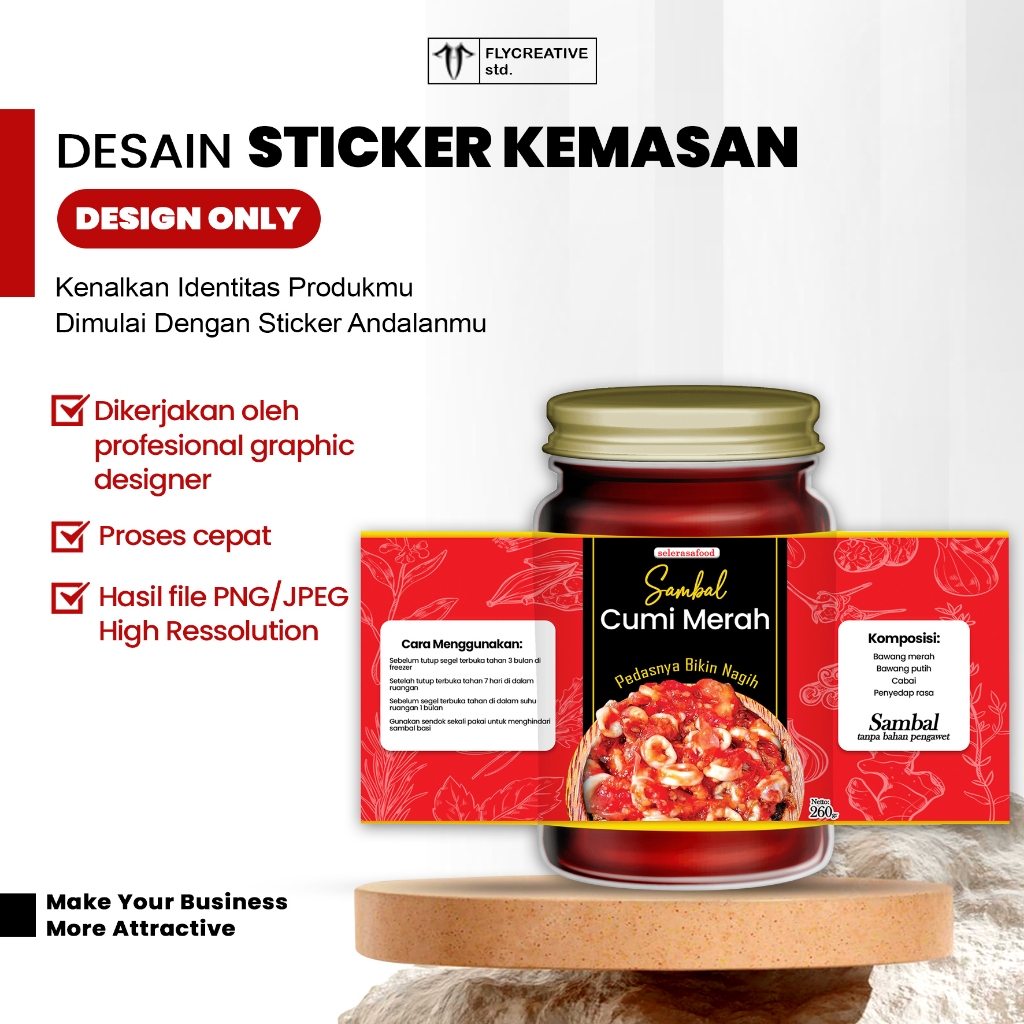 Jual Desain Sticker Kemasan Makanan, Botol, Box Custom | Shopee Indonesia