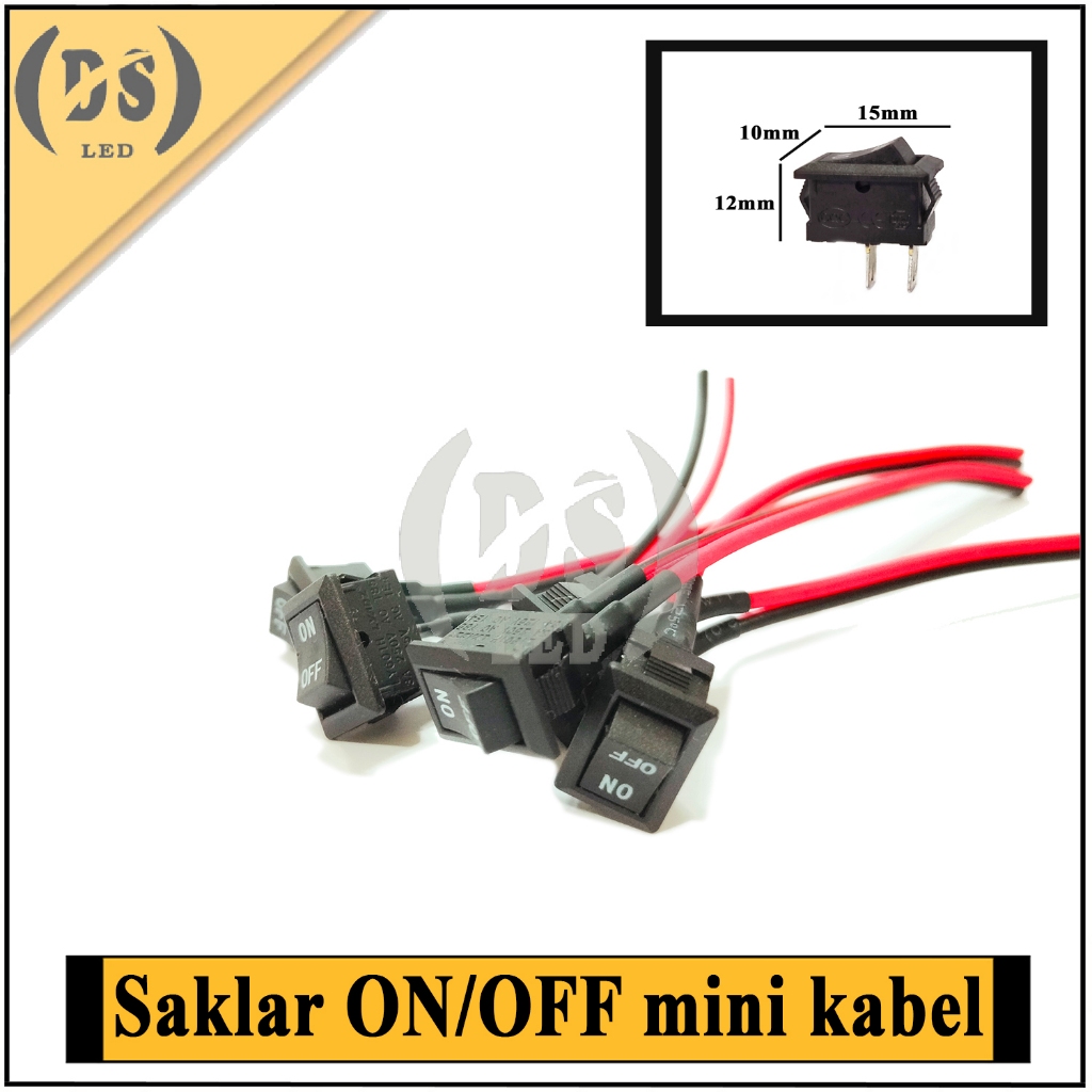 Jual Saklar ON OFF mini 2 pin siap Pakai / Sakelar onoff kecil dengan ...
