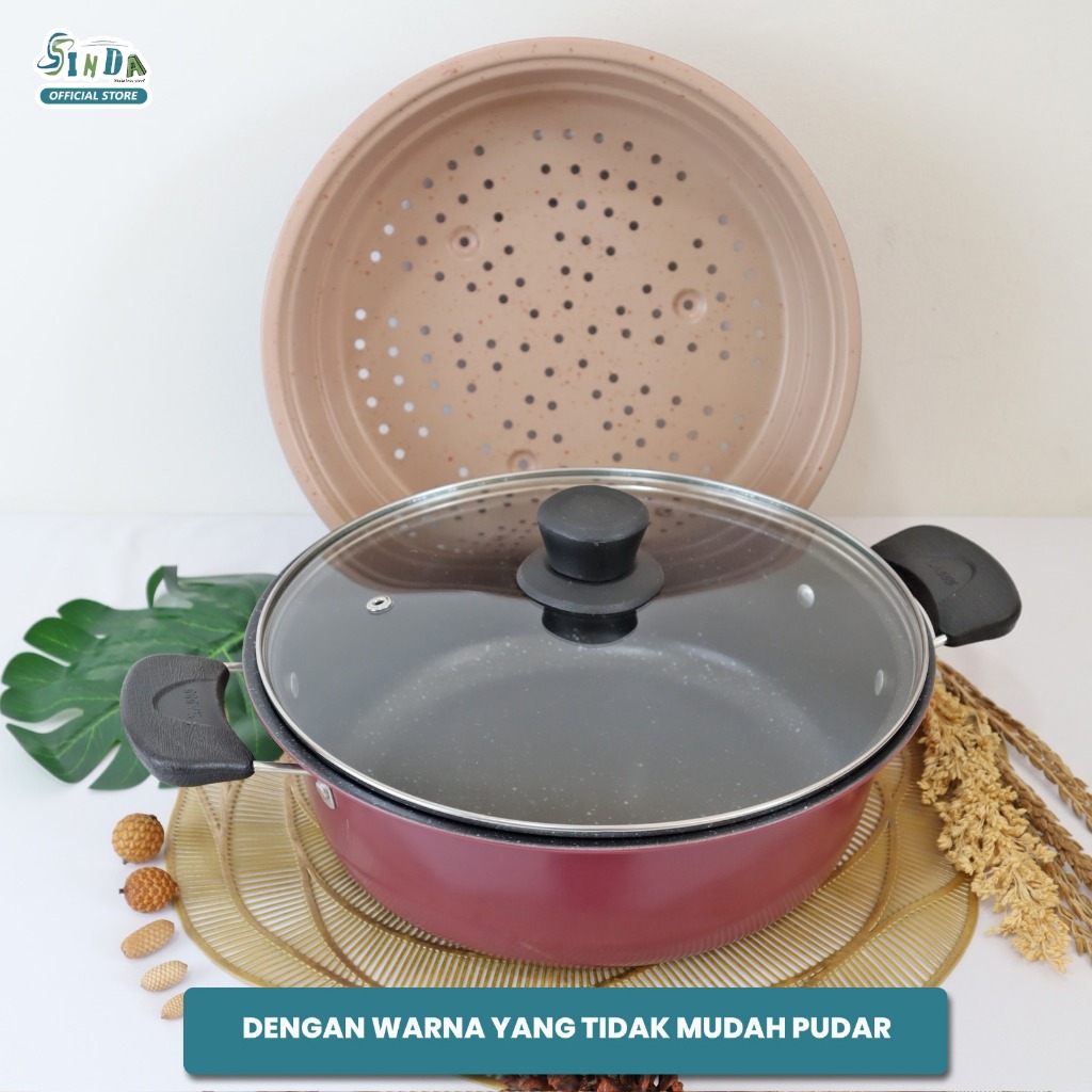 Jual Sinda Panci Pengukus Steamer 2 Tingkat Panci 2 in 1 ukuran 28 Cm ...