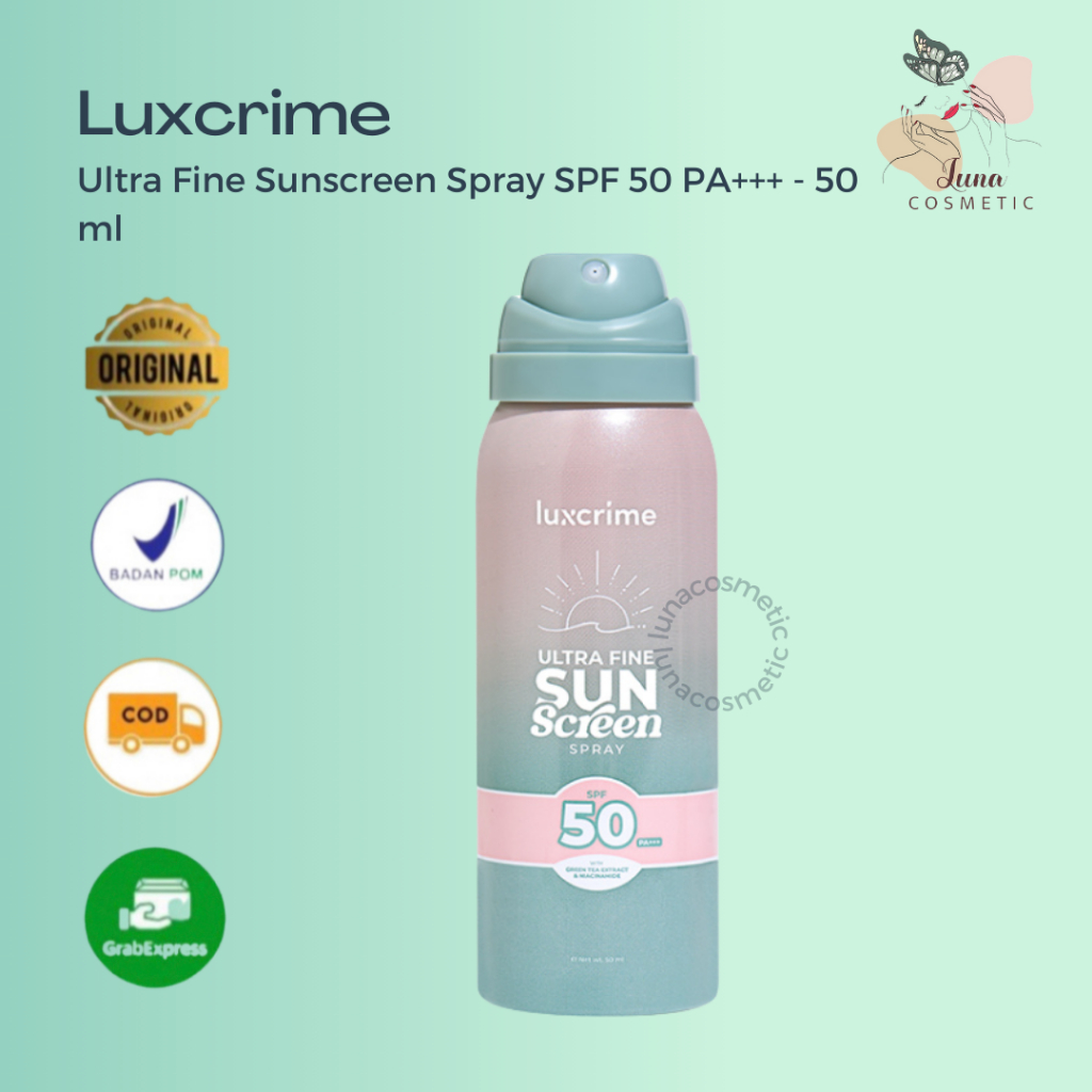 Jual Luxcrime Ultra Fine Sunscreen Spray SPF 50 PA+++ - 50 ml | Shopee ...
