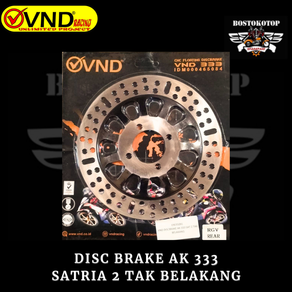 Jual VND Racing Disc Brake Piringan Cakram Belakang AK 333 230MM Satria ...