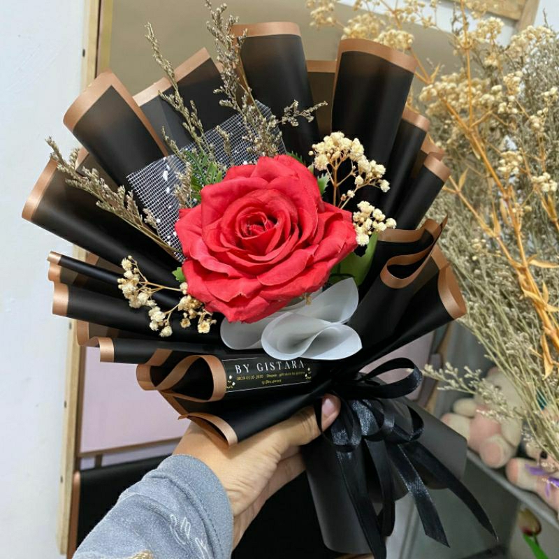 Jual Single Rose Bouquet Premium / Buket Bunga Mawar Jumbo PREMIUM 1 ...