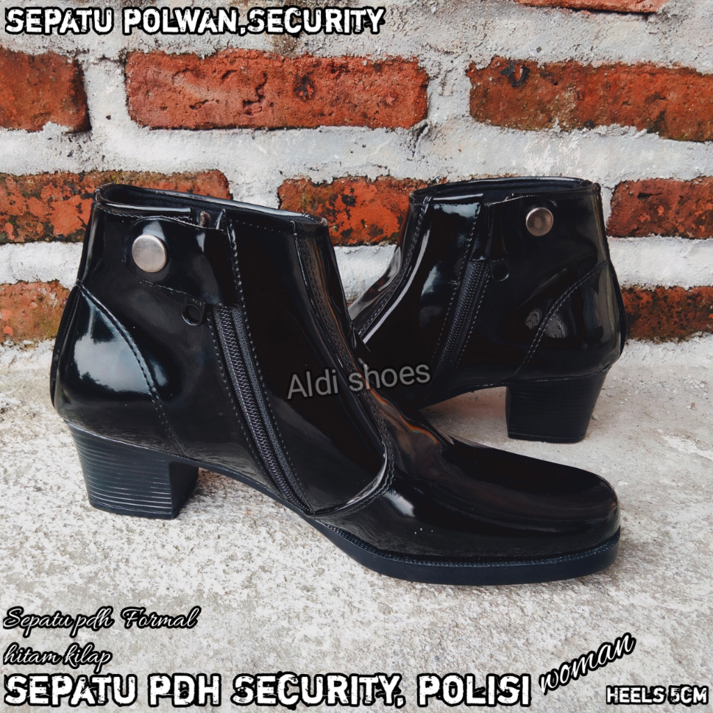 Jual Sepatu Boots pdh Wanita Polwan Secwan Dishub Hitam | Shopee Indonesia
