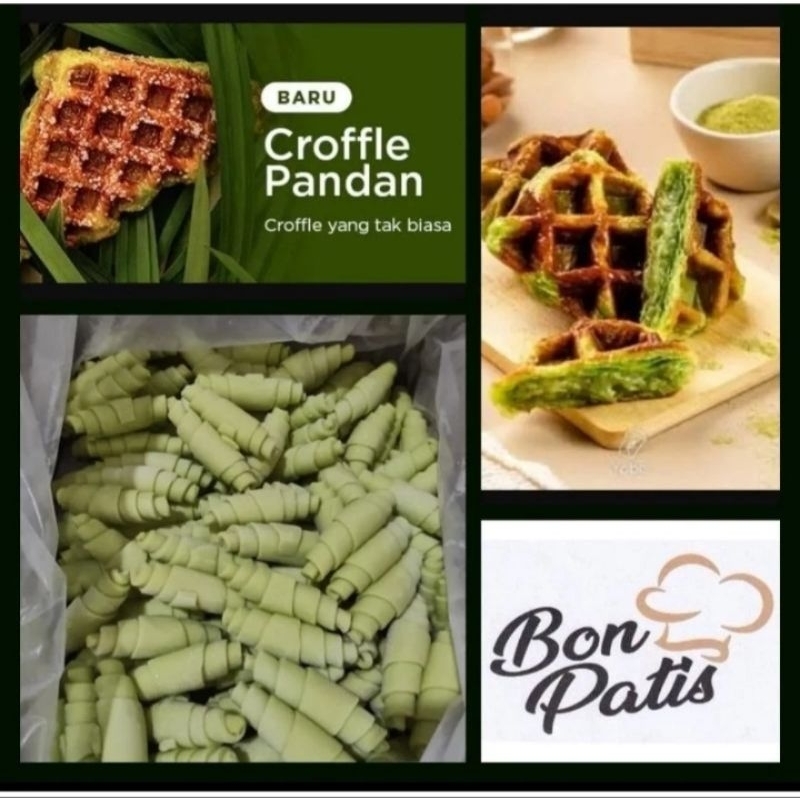 Jual Bon Patis Croissant Ready To Bake Rasa Pandan ( Croffle ) isi 10 pcs | Shopee Indonesia