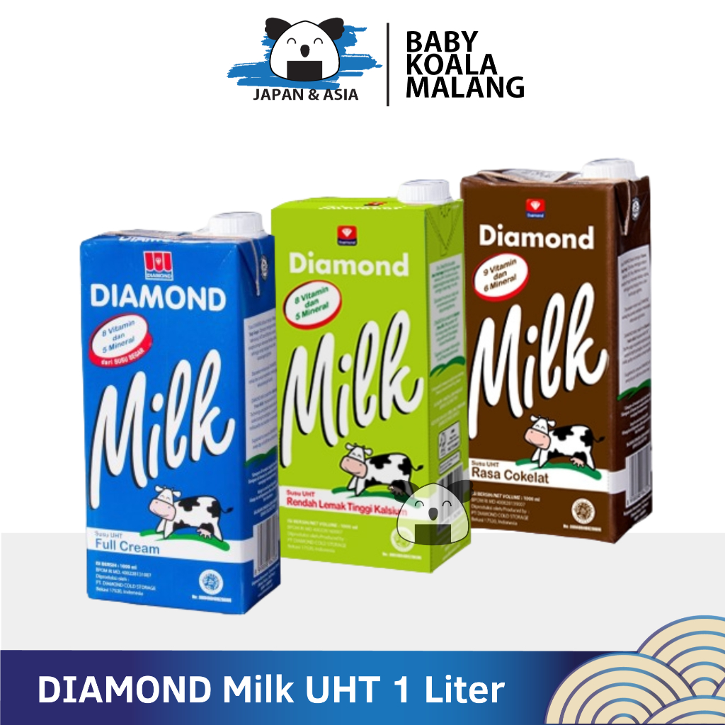 Jual Diamond Milk UHT Susu Full Cream 1 liter | Coklat Low Fat | Shopee Indonesia
