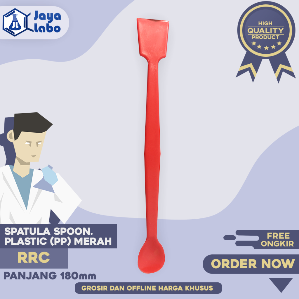 Jual Spatula Spoon Plastic (PP) warna merah RRC panjang 180 mm (18 cm ...