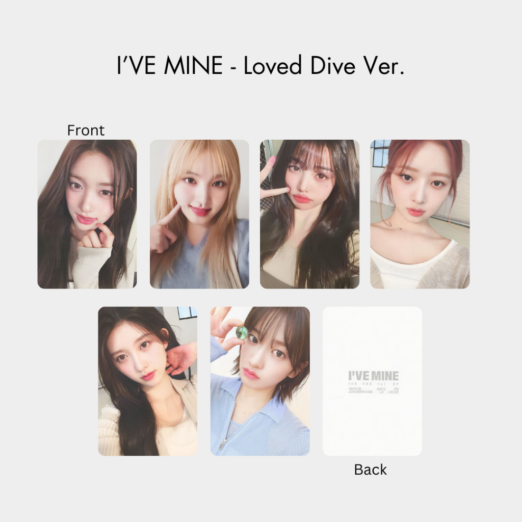 Jual Photocard IVE I'VE MINE (ISI 6PCS + LAMINASI 2 SISI) Love dive selca IVE photocard wonyoung ...