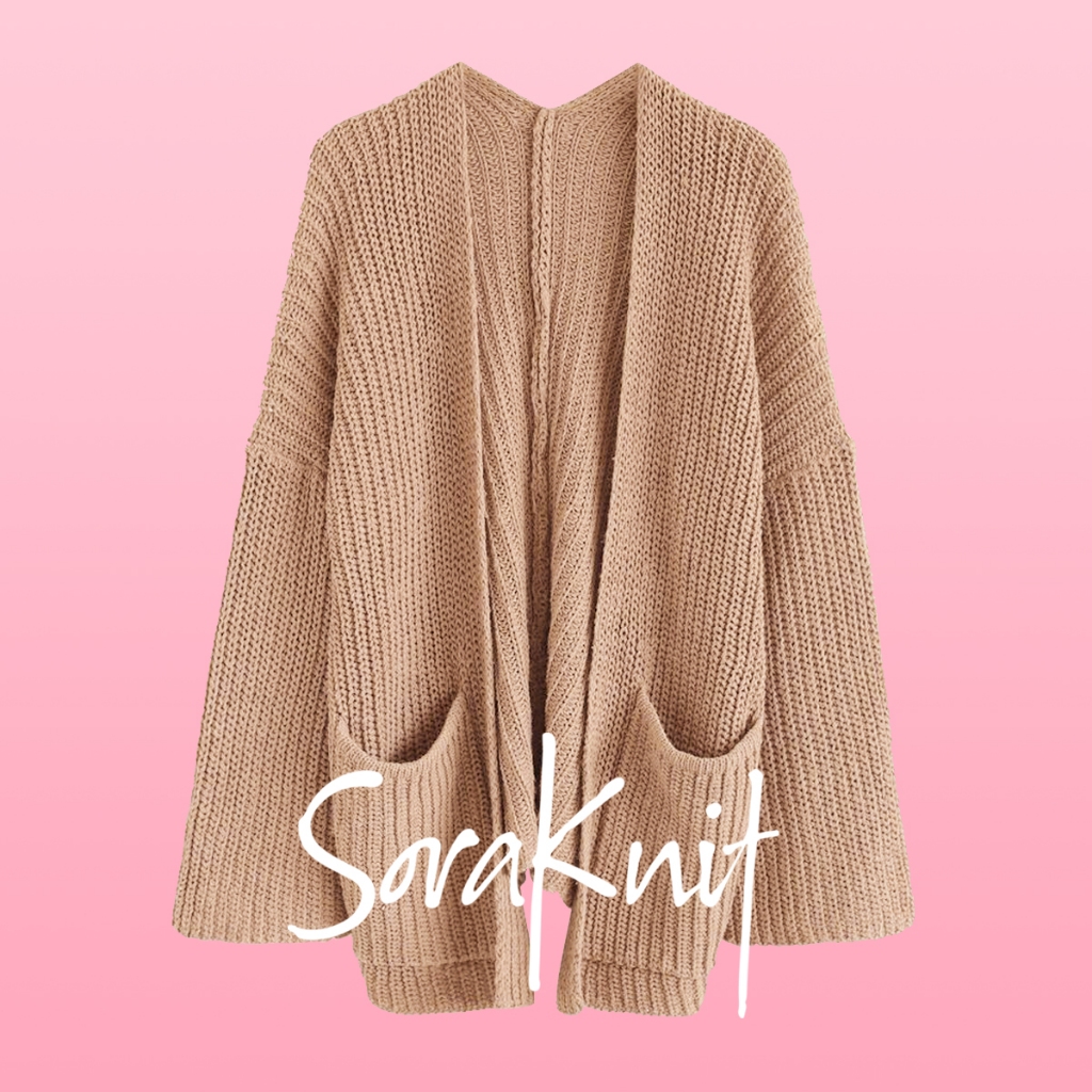 Jual Premium Sweater Cardigan Rajut Wanita Korea Oversize Knit wear Kardigan polos jumbo Dijamin ...