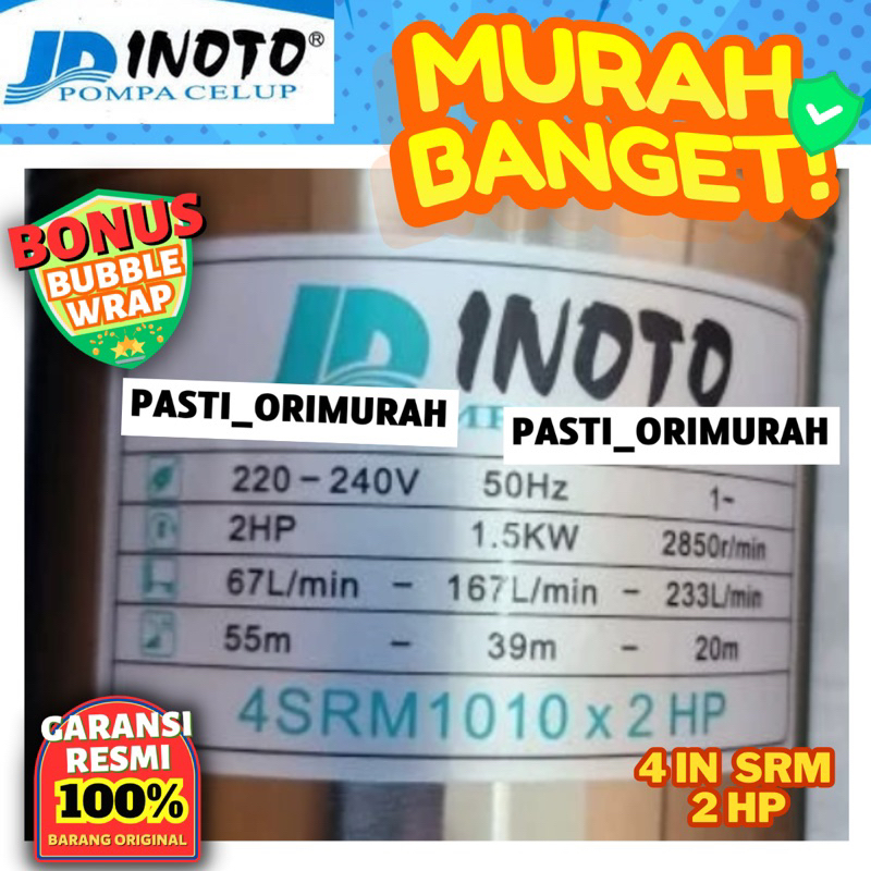 Jual Submersible Pump Inoto 2HP 2 HP + Control Box Pompa Satelit Inoto ...