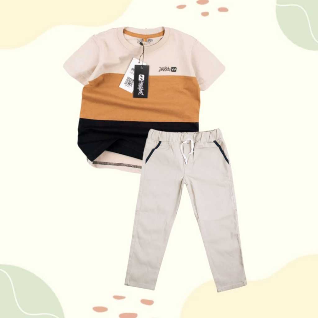 Jual Setelan Anak Laki Laki Kaos & Celana Chinos Panjang Usia 1-12 Tahun Set Pastel Chinos ...