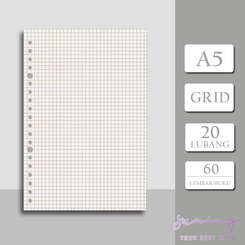 Jual Notebook refill Line & Blank KERTAS ISI BINDER A5/B5 LOOSE LEAF 6/20/26 LUBANG 6 RING ...