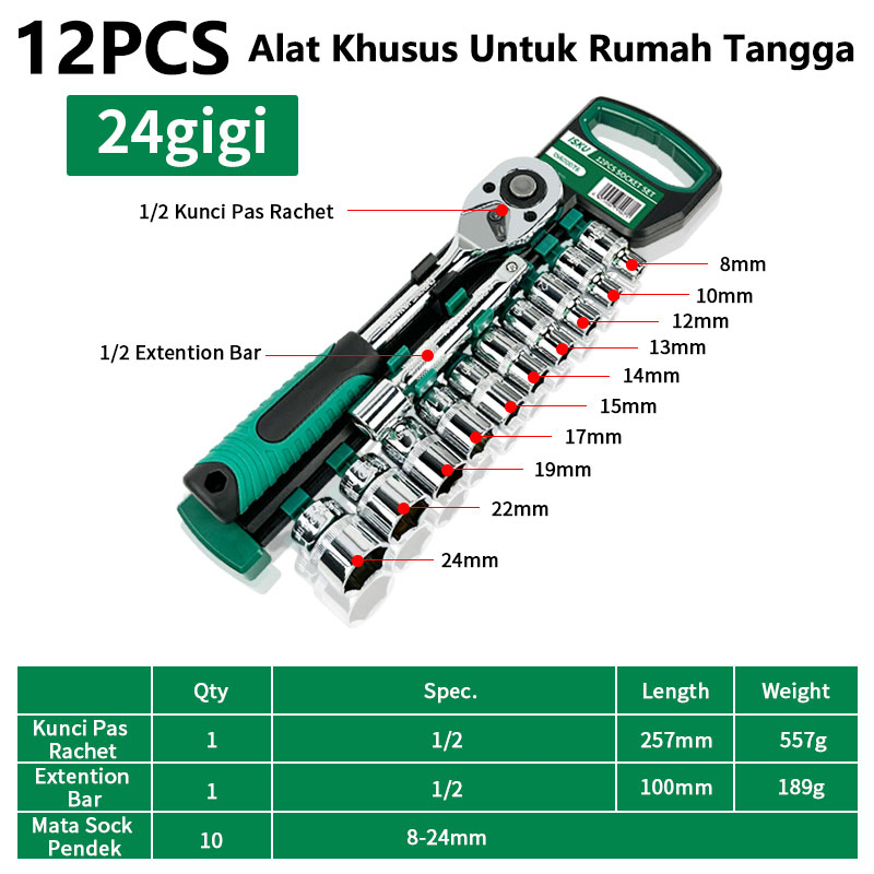 Jual Kunci Shock Set 53 Pcs 72/24 Mata Obeng/Full Lengkap ToolKits Box ...