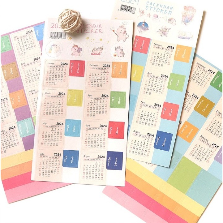 Jual Stiker index label CALENDER 2024/2025 komplit Januari Desember ...