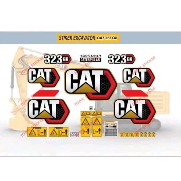 Jual Stiker Excavator CATERPILLAR CAT 323 GX, Stiker Alat Berat ...