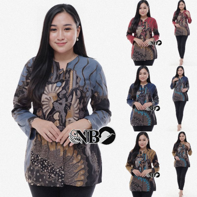 Jual Batik wanita atasan batik modern batik kerja kantor blouse batik obnosel by batik amandha ...