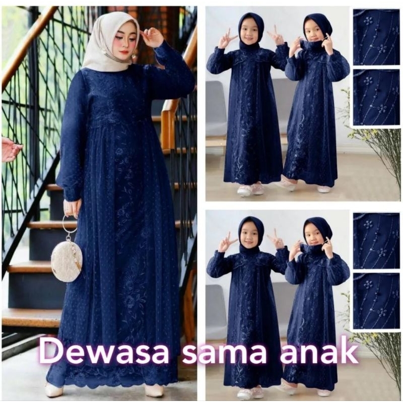 Jual gamis Liana kid dan dewasa / gaun pesta ibu dan anak / gamis ibu ...