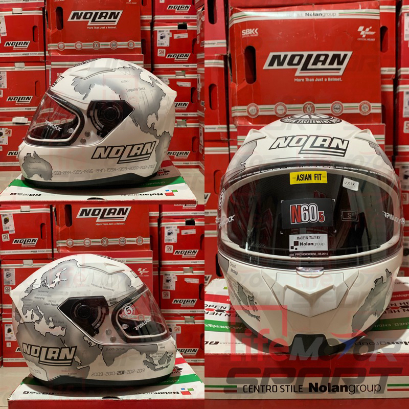 Jual NOLAN HELM / OBRAL JUAL RUGI HELM NOLAN N605 GEMINI CHECA WHITE ...