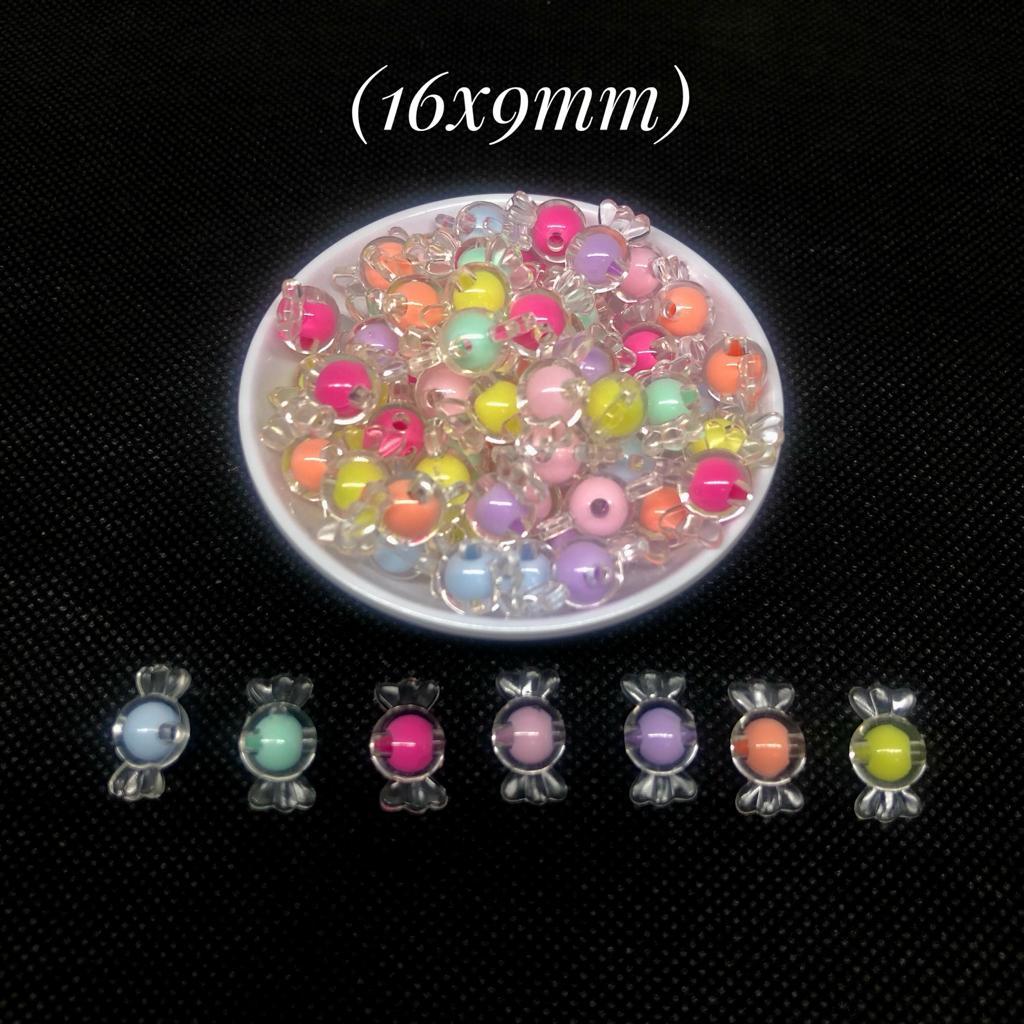 Jual Mote / Manik / Akrilik / Acrylic Isi Warna Dalam Clear / Bening ...