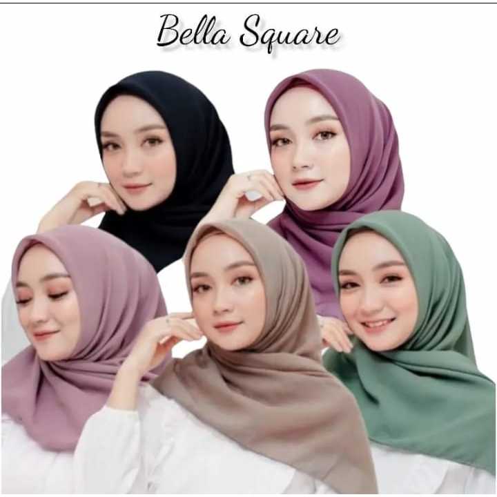 Jual HIJAB BELLA SQUARE SEGI EMPAT ANTI LETOY PREMIUM POLYCOTTON JAHIT NECI / KERUDUNG BELLA ...