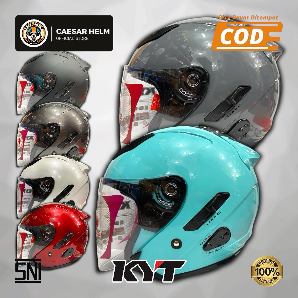 Jual KYT GALAXY FLAT R SOLID - DOUBLE VISOR - HELM HALF FACE - [CAESAR ...