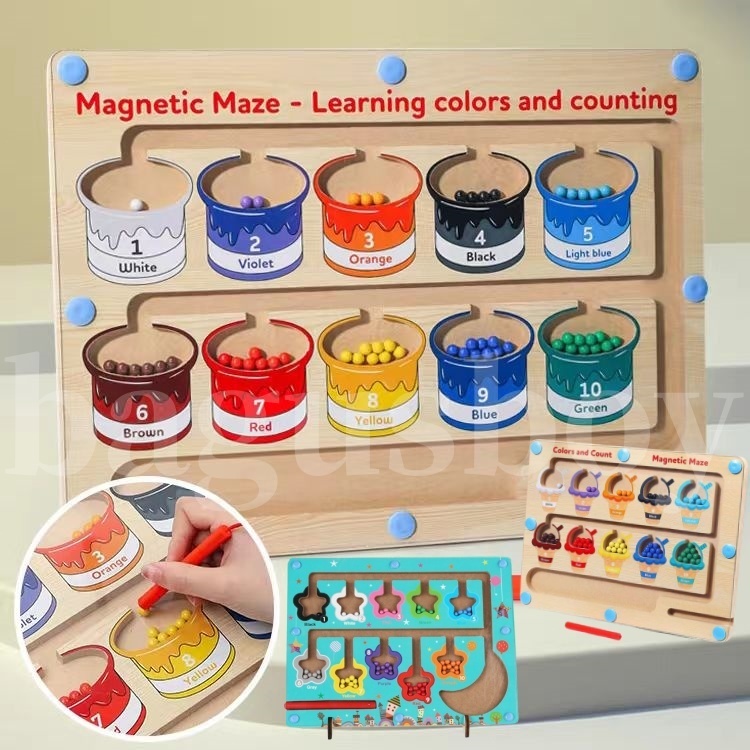 Jual [COD]Labirin Kayu Magnetic Puzzle labirin kayu pena magnet Mainan ...