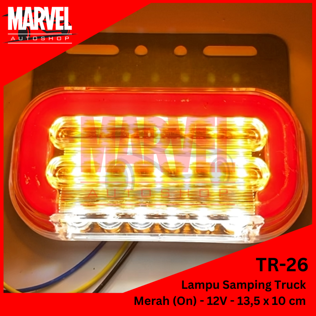 Jual LAMPU LED RUNNING SAMPING BAK TRUCK TRUK OVAL 12V / 24V 24 VOLT WARNA WARNI KEDIP LIGHT 20 ...