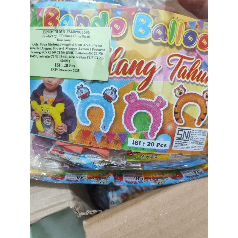Jual permen keras berhadiah balon ulang tahun bando isi 20pc | Shopee ... Jual permen keras berhadiah balon ulang tahun bando isi 20pc | Shopee ...