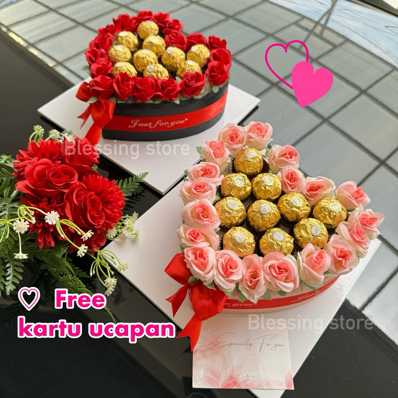 Jual (Dikirim Hari ini) KADO VALENTINE FERRERO ROCHER HEART | KUE ULANG ...