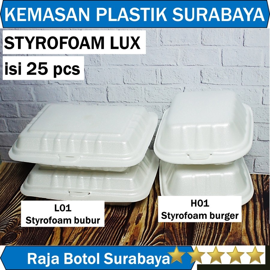 Jual 25pcs Styrofoam Sterofoam Kotak tempat bungkus Nasi Bubur Dimsum ...