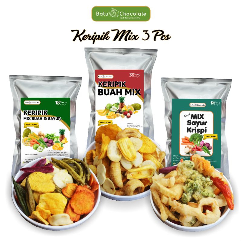 Jual Batu Chocolate - Keripik Mix 3 pcs - Isi 100 gram - Oleh Oleh Khas ...