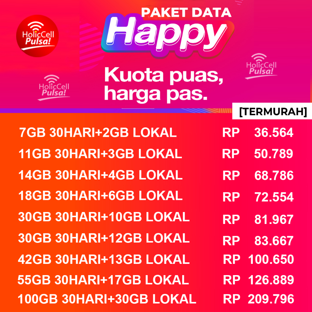 Jual PAKET DATA HAPPY TRI THREE I WAJIB BACA DESKRIPSI PRODUK | Shopee ...