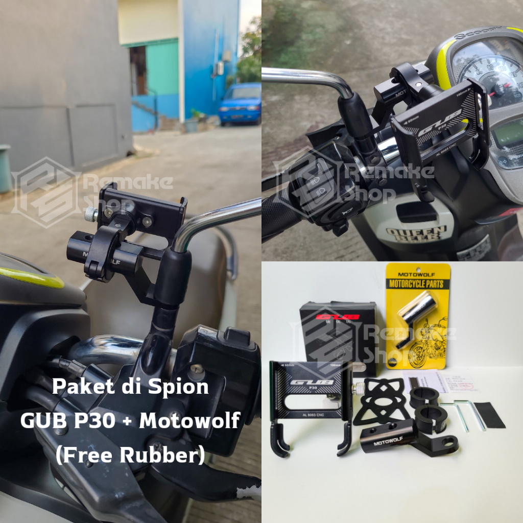 Jual GUB P30 Original Holder HP Motor Full Besi Alumunium Alloy Breket ...