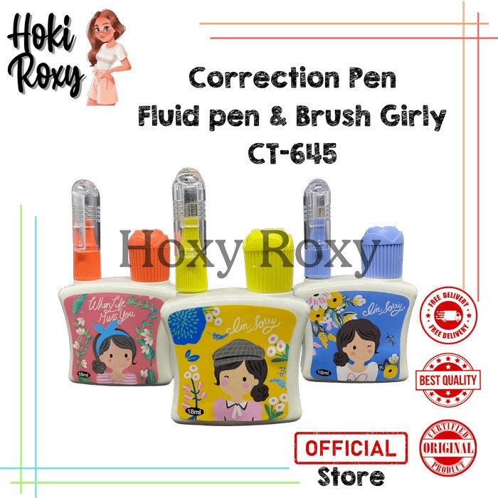Jual Correction Pen+ Kuas Karakter / Tipex Pen + Kuas/ Tipex 2 fungsi ...